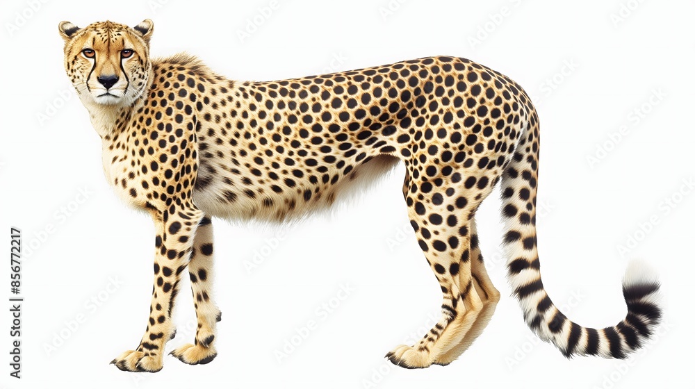 1. Create a detailed full-body illustration of a cheetah, showcasing ...