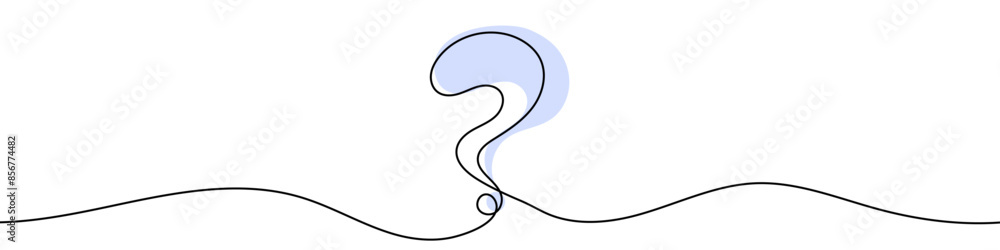 Continuous editable drawing of question mark. One line drawing ...