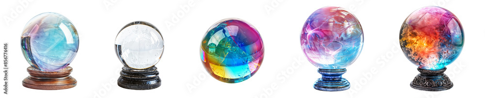 Colorful crystal balls png for divination and mystical practices like ...