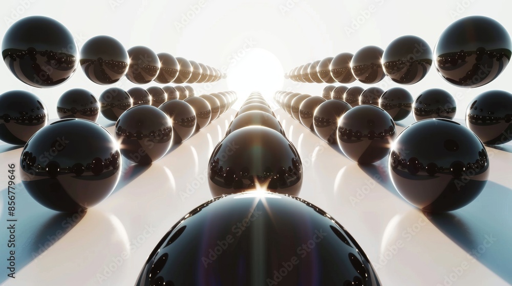 ภาพประกอบสต็อก Objects gather around central light, drawn by shadows ...