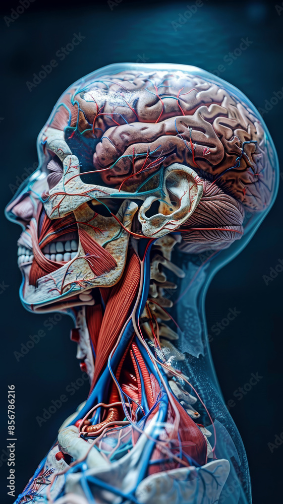Detailed Anatomical Model of Human Head and Neck in Profile View - An ...