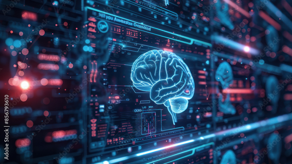 futuristic medical research of brain neural nerve system health care ...