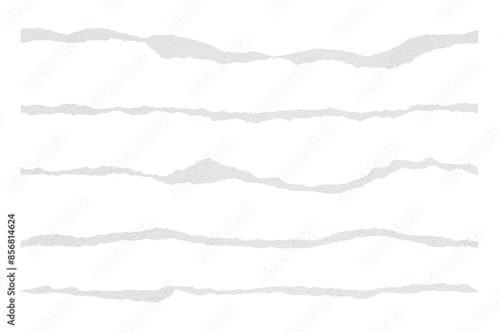 White ripped paper png element clipart, textured border set on ...