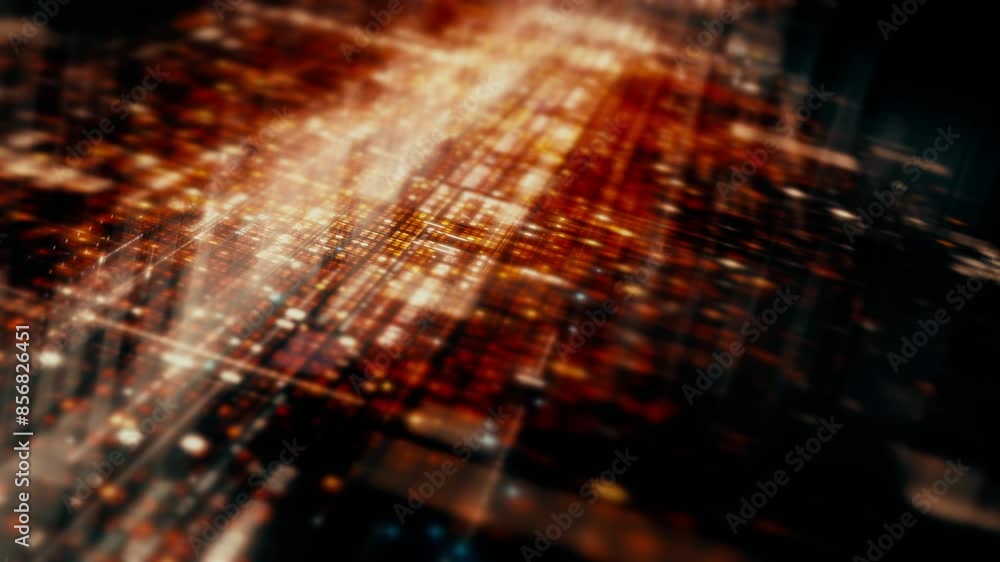 Futuristic screen display matrix, hi-tech digital data telemetry with ...