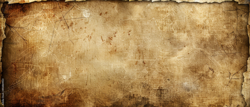 Authentically aged A4 paper with grunge overlays, creases, and ...