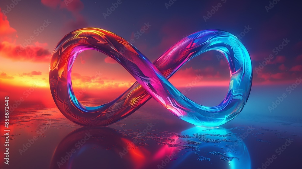 Colorful infinity symbol intertwined, Illustration with eternity sign ...