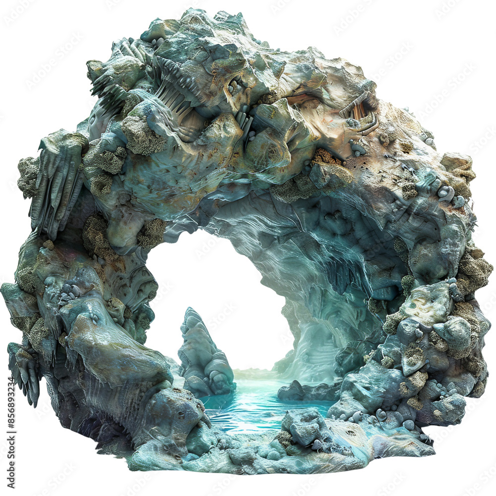 Stunning natural rock formation with a beautiful arch and serene blue ...