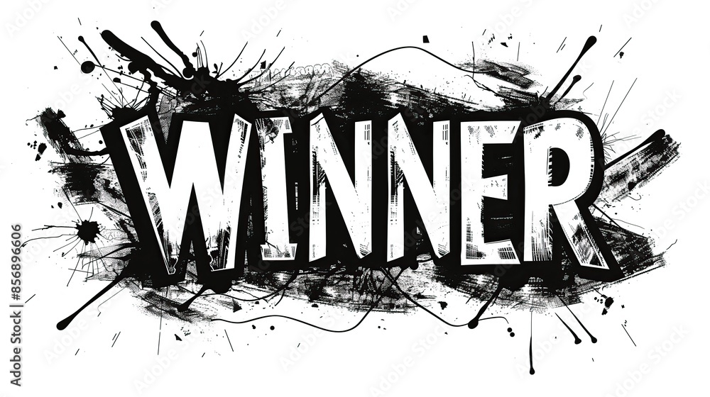 graffiti style winner text on white background colorful urban street ...