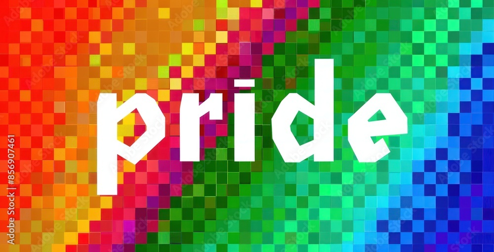 Colorful Rainbow Tiles Backdrop Highlighting Bold PRIDE Text ...