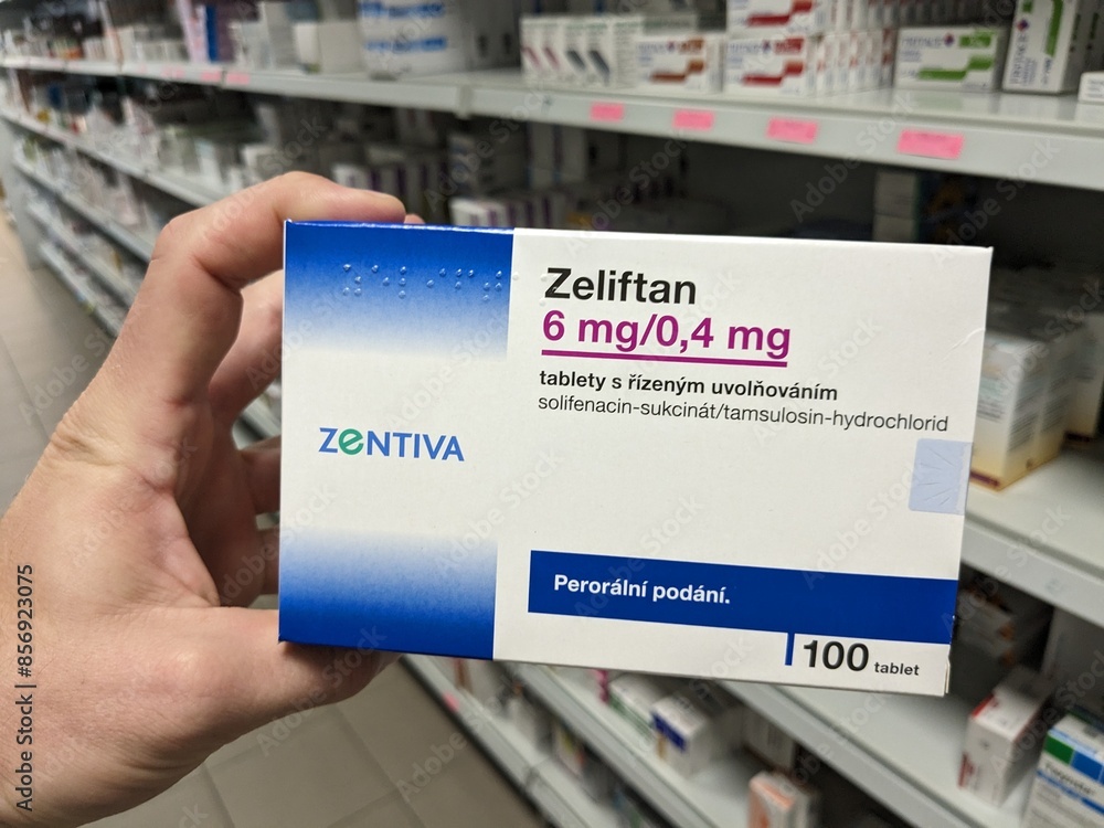 Prague,Czech republic-June 17 2024:ZELIFTAN medication with Solifenacin ...
