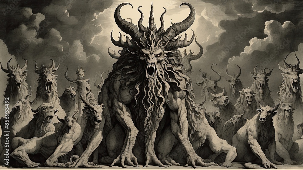 The Seven-Headed, Ten-Horned Monster from the Book of Revelation An ...