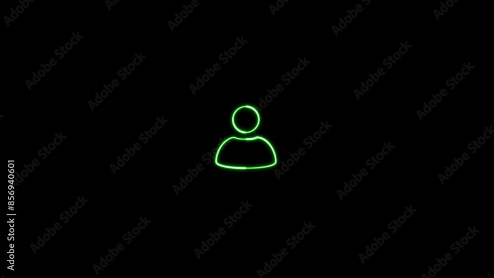 Neon glowing user icon animation. neon profile icon. avatar user ...