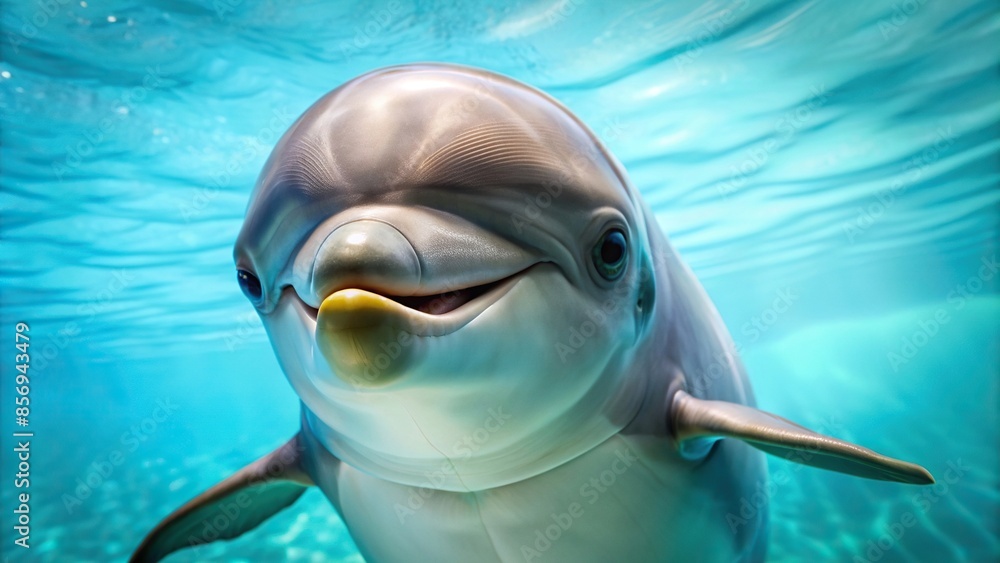 Cute dolphin with a playful expression , playful, adorable, marine life ...