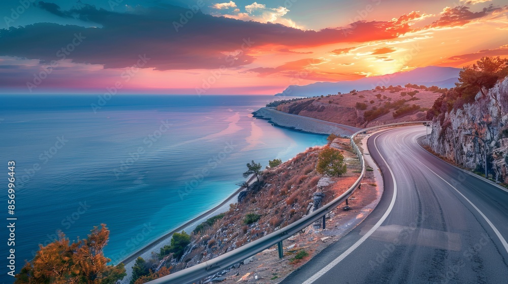 Natural Scenery: Lush greenery and occasional palm trees line parts of ...