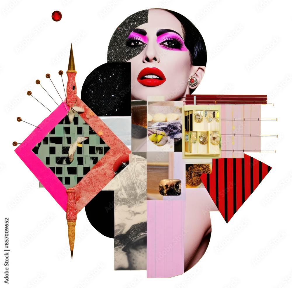 PNG Symbolic mixed collage graphic element representing of drag queen ...