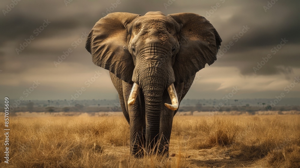 Foto de Picture a wise old elephant leading its herd through the ...