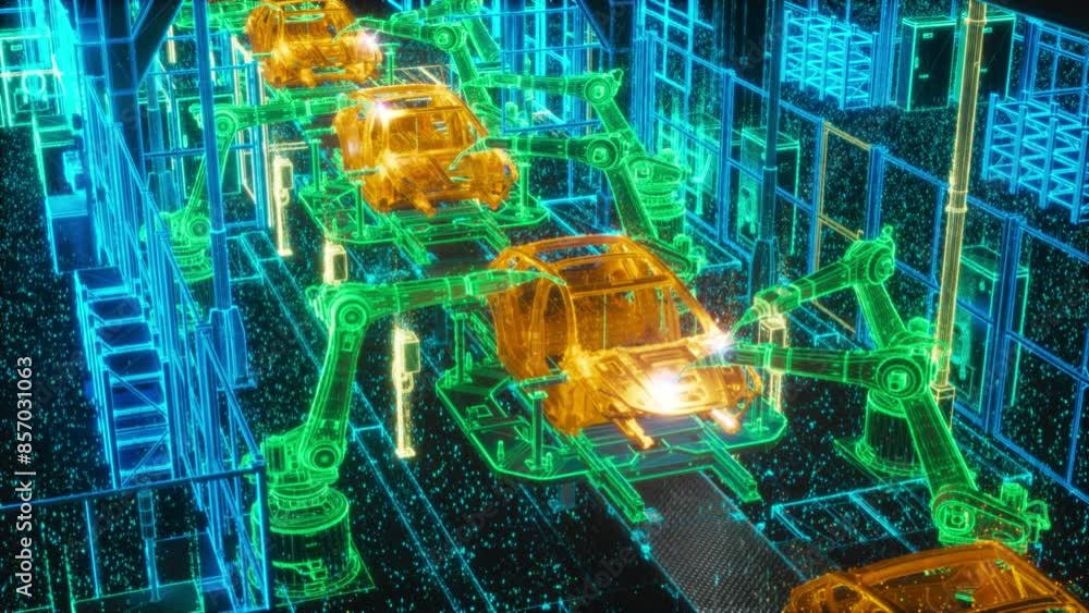 Car Factory Digitalization Industry 4.0 Computer Vision Concept ...