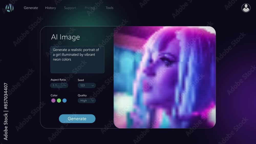 Concept of AI Chatbot Interface Generate 3D Model: Portrait of a Girl ...