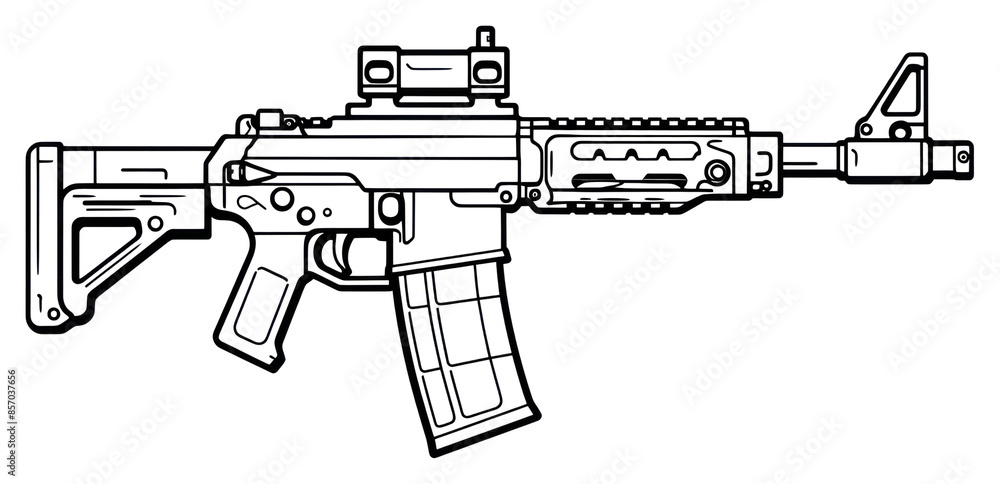 PNG Gun weapon sketch rifle. Stock Illustration | Adobe Stock