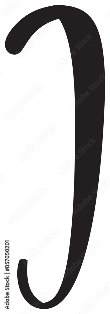 Hand drawn vector calligraphy letter I. Script capital font logo ...