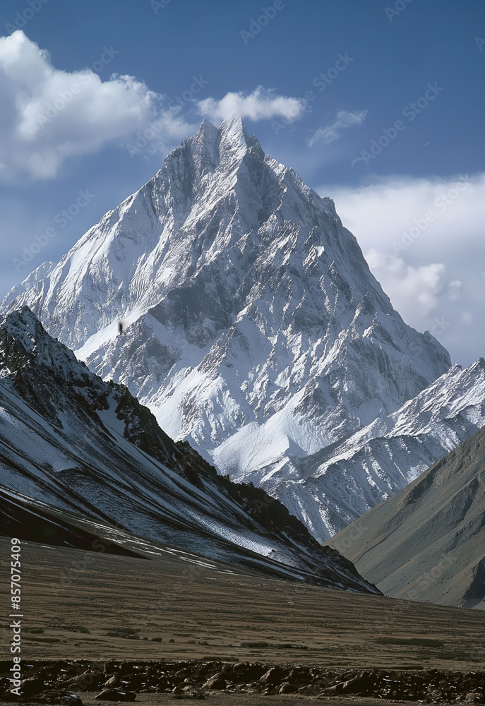 Scenic view of Mountain Gombo Rangjon in Zanskar Valley, Ladakh, India ...