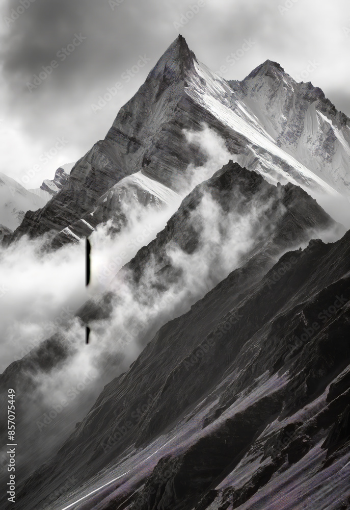 Scenic view of Mountain Gombo Rangjon in Zanskar Valley, Ladakh, India ...