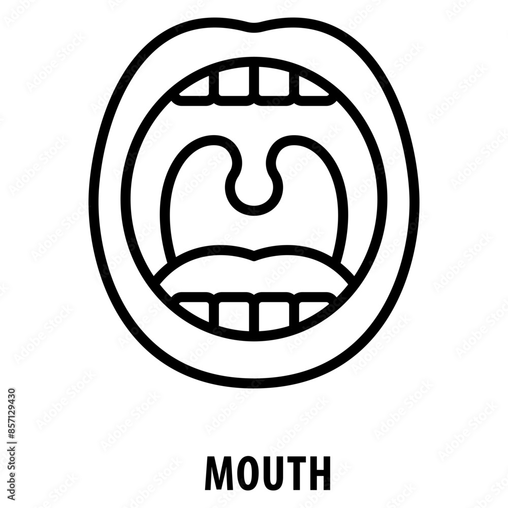mouth teeth, tonsils and tongue Icon simple and easy to edit for your ...