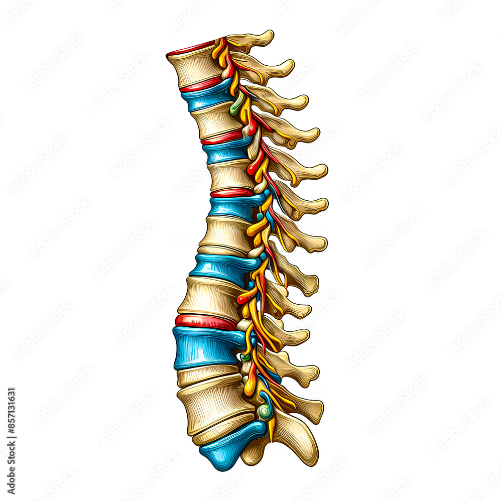 Isolated vector anatomy illustration showing human spinal cord ...