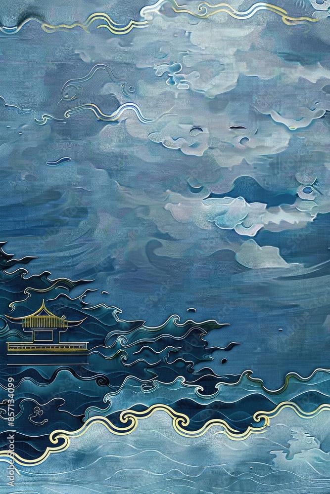 "Chinese Style Background Picture of Auspicious Clouds and Traditional ...
