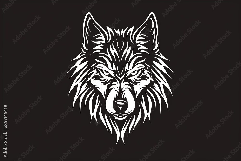 Fierce wolf face radiating untamed energy and primal strength in the ...