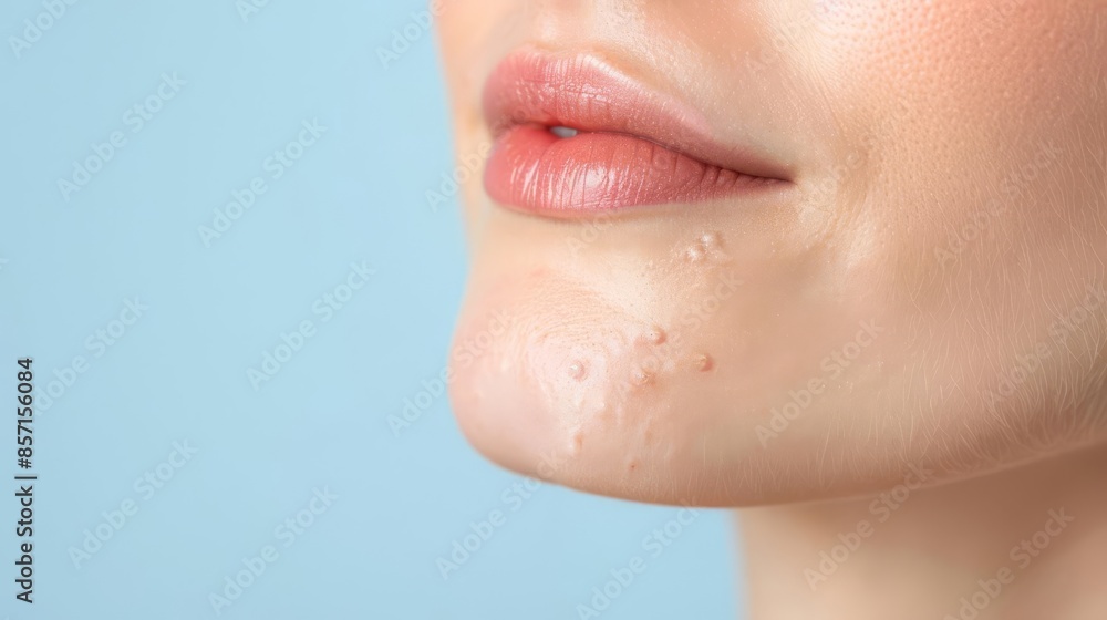 Foto de Perioral dermatitis around mouth, Facial rash, Depicting the ...