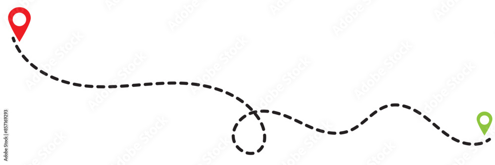 Route location icon on white background. Start and end journey signs ...