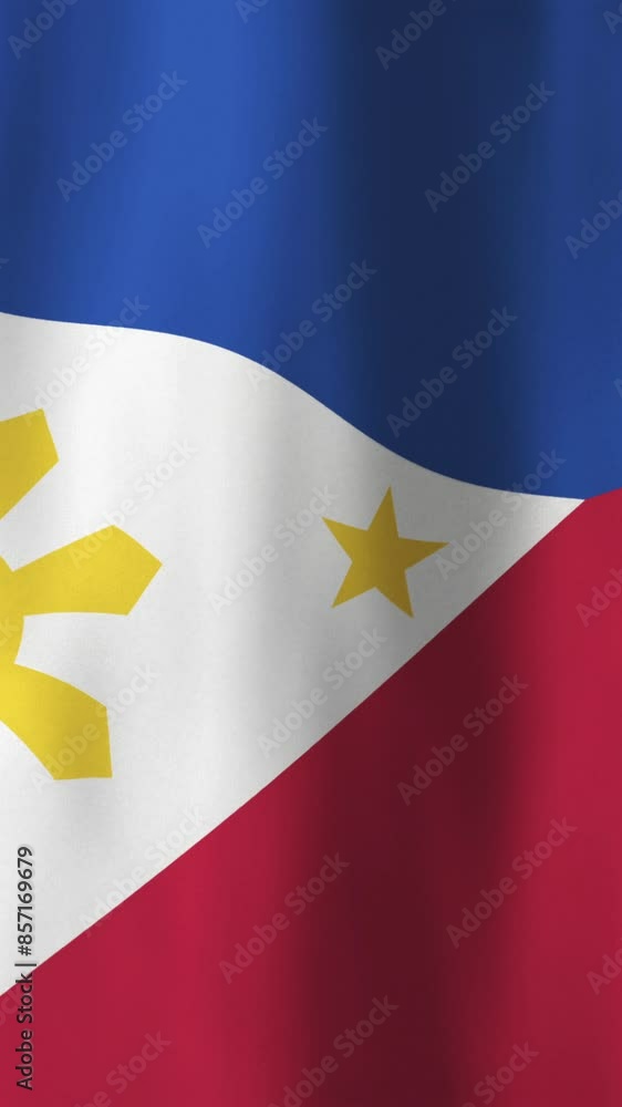 Waving Flag of the Philippines, Vertical Fill Video, HD Animated ...