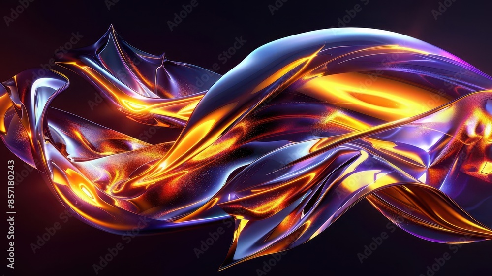 futuristic 3d chrome y2k fire icon liquid mercury effect abstract cyber ...