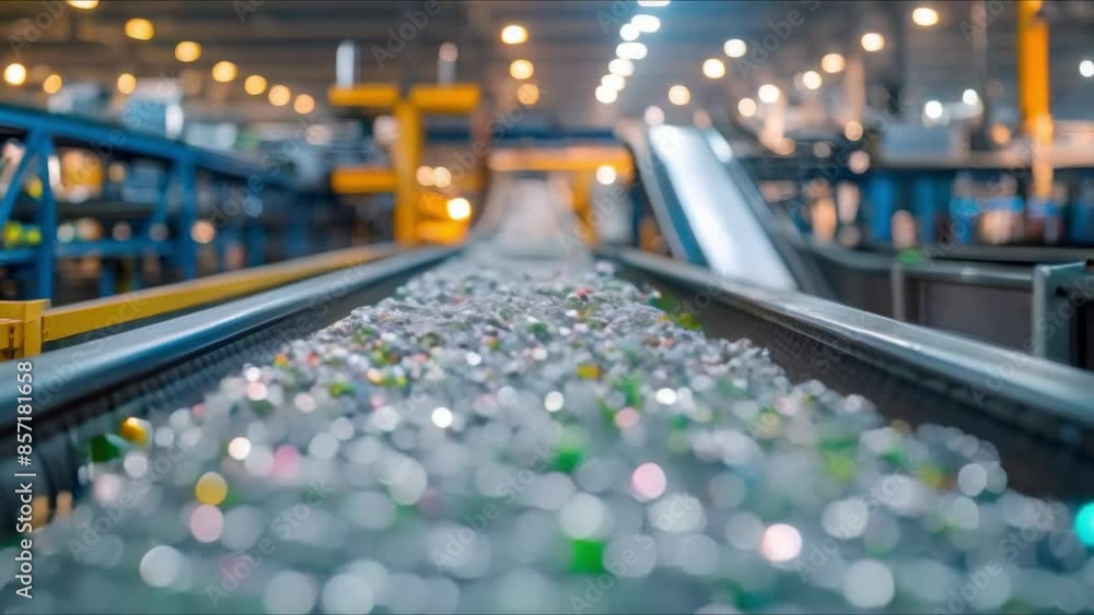 Recycling Machine Sorting Plastic Waste in Factory with Conveyor Belts ...