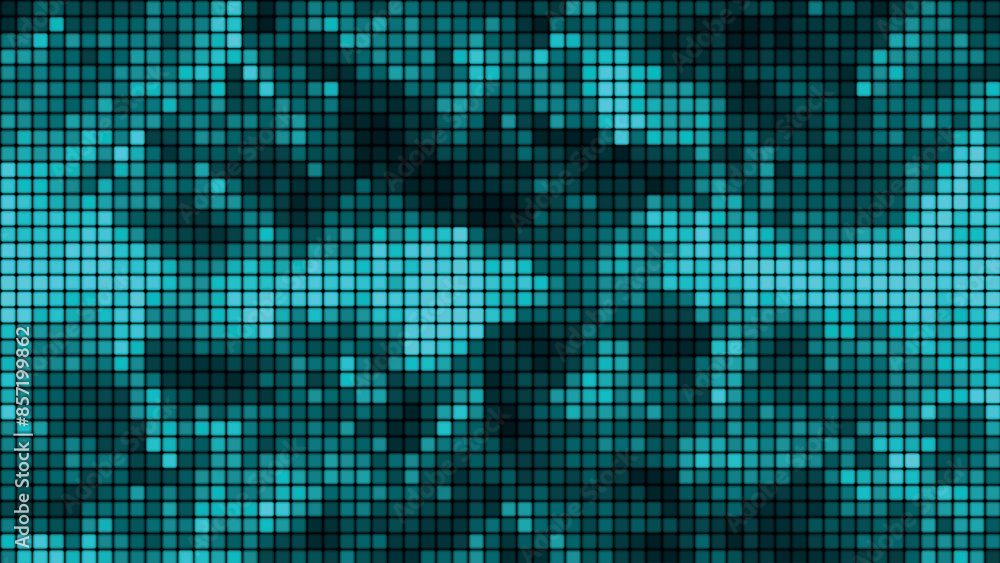 Abstract background of multi-colored squares. Background of turquoise ...