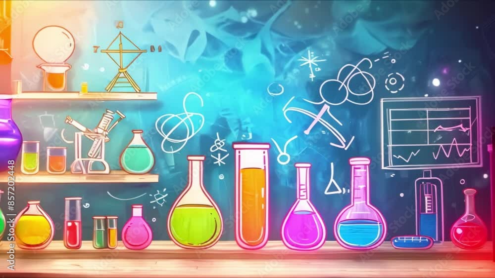 Cartoon doodles of lab safety signs reminding scientists to work ...