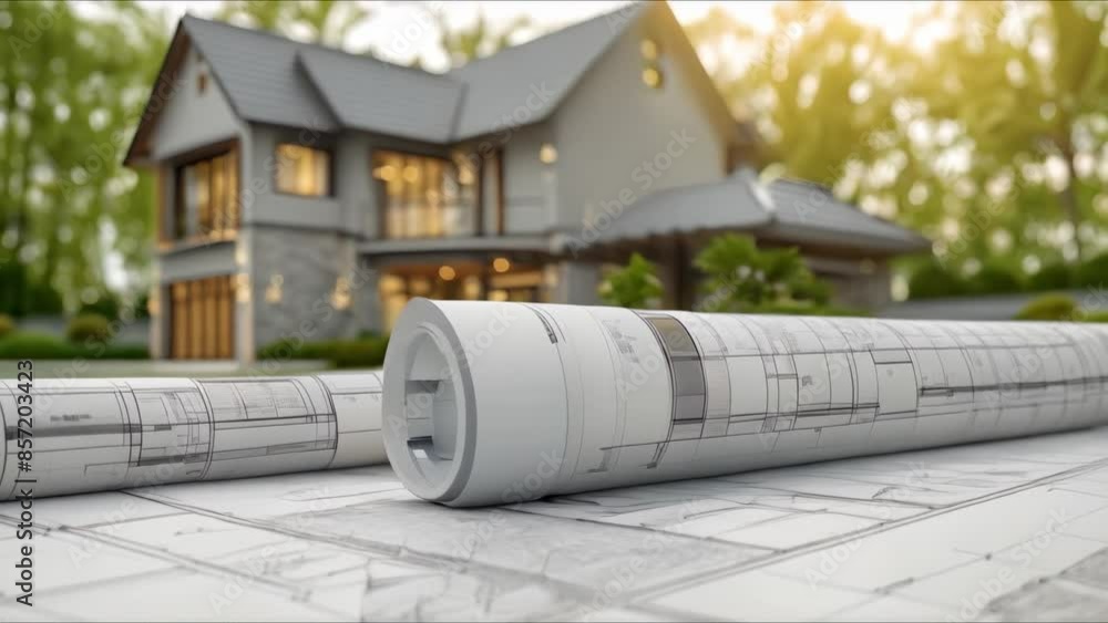 Visualize blueprint next to constructed structure showing belief system ...