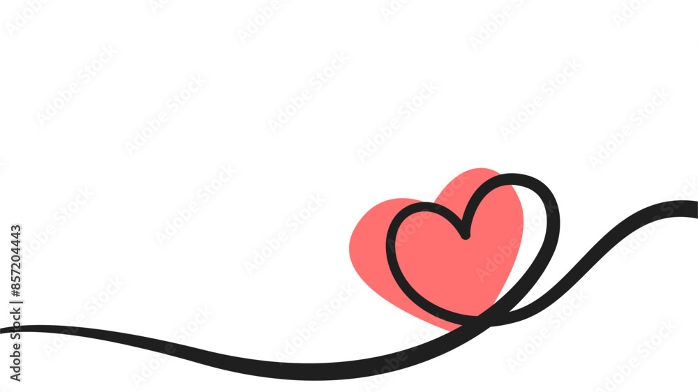 lineart drawing heart background. line art love sign. simple heart line ...