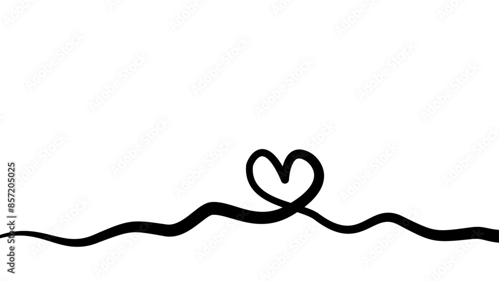 lineart drawing heart background. line art love sign. simple heart line ...