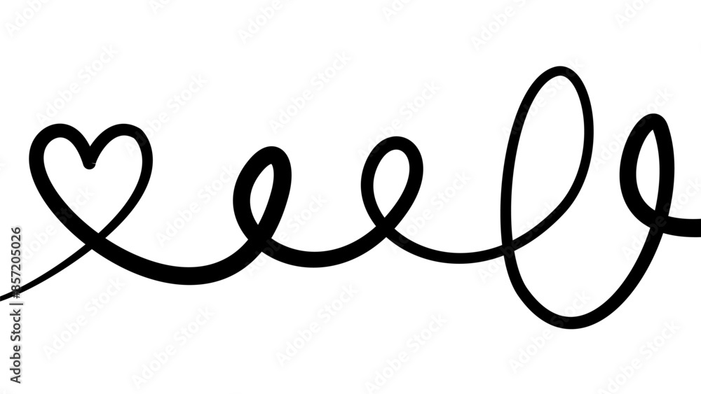 lineart drawing heart background. line art love sign. simple heart line ...
