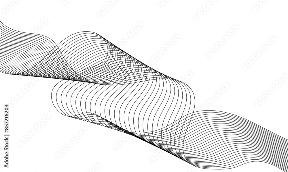 Abstract wavy grey stream element for design on transparent background ...