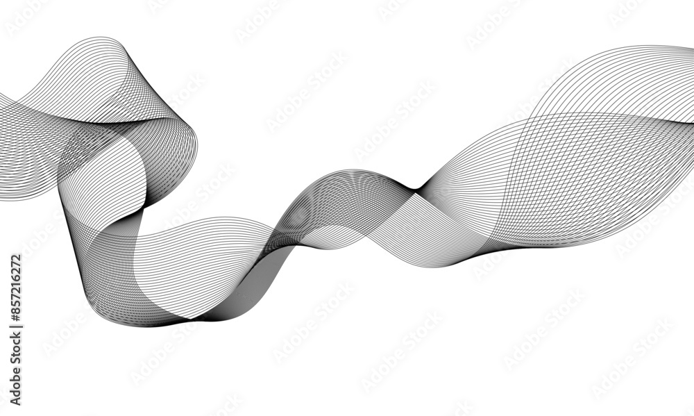 Vetor de Abstract wave and curved blend lines on transparent background ...