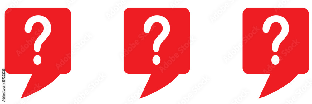Question mark icon set. Bubble question icon, FAQ questions symbol on a ...