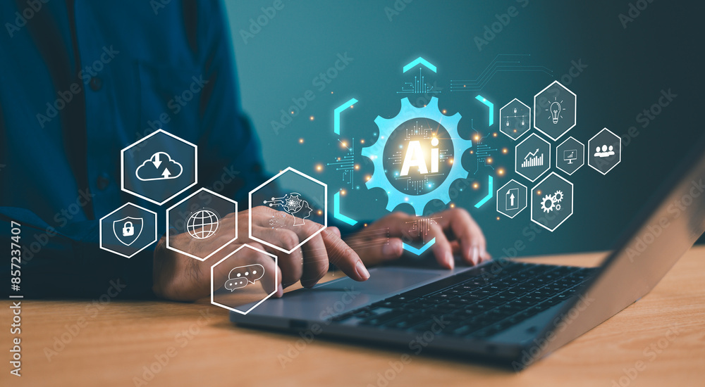 AI, artificial intelligence generate or analytics software computer ...