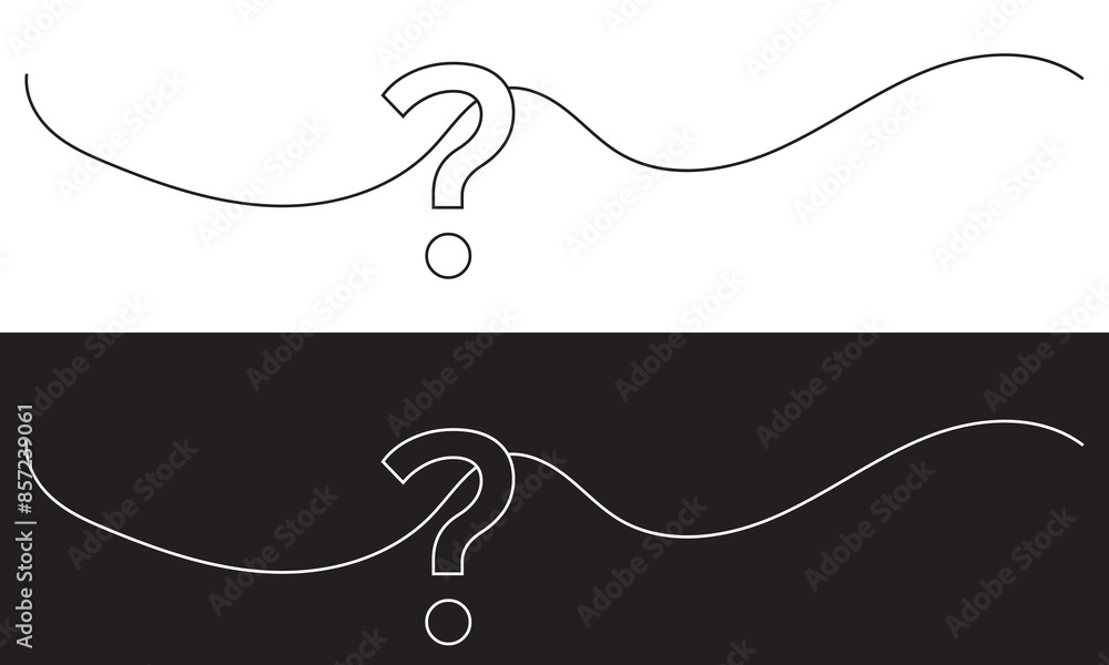 Question mark linear background. One continuous line drawing of ...