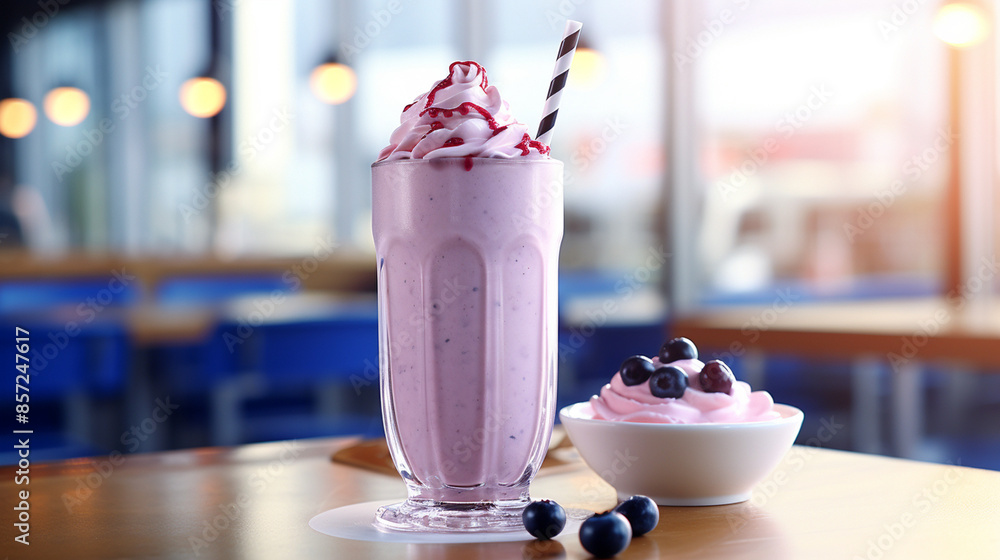 Blueberry milkshake, Fresh blueberry shake, Creamy blueberry milkshake ...