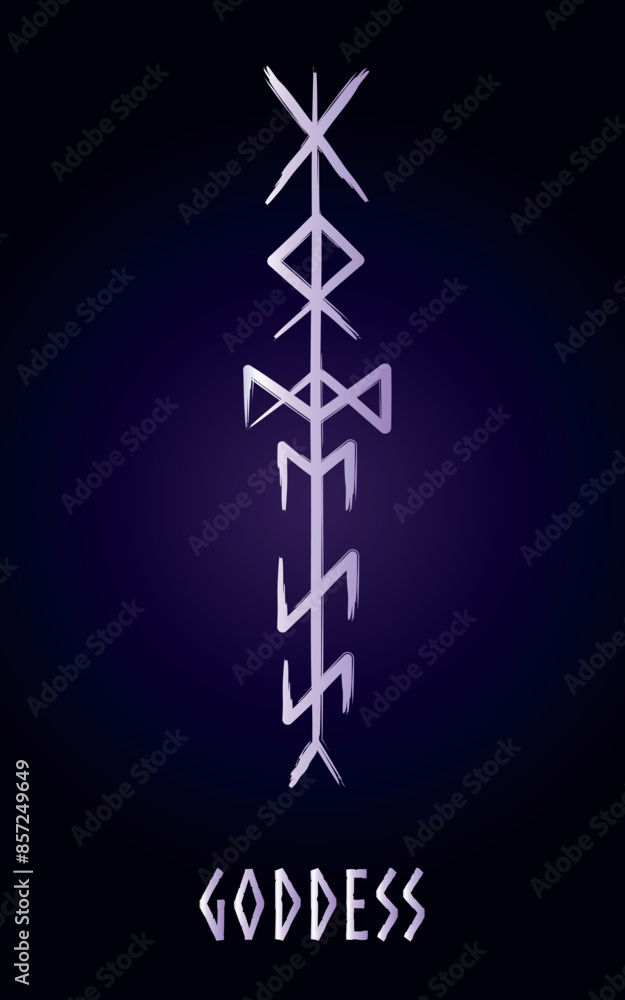 Full editable collection of norse symbols as goddess, witch, skadi, hel ...