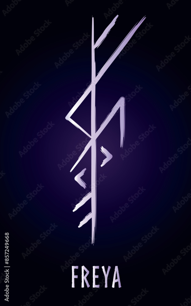 Full editable collection of norse symbols as goddess, witch, skadi, hel ...