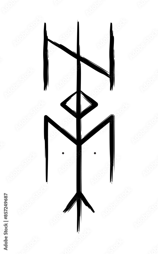 Full editable collection of norse symbols as goddess, witch, skadi, hel ...